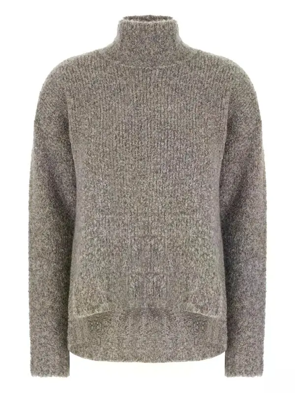 Giorgio Armani High-neck Textured Sweater - O8024|grey Melange